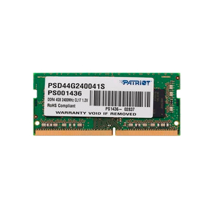 Оперативная память Patriot 4Gb DDR4 2400MHz SO-DIMM (PSD44G240041S)