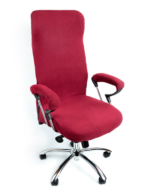 Чехол на стул, компьютерное кресло Crocus-Life B6-Red, размер M, цвет: красный