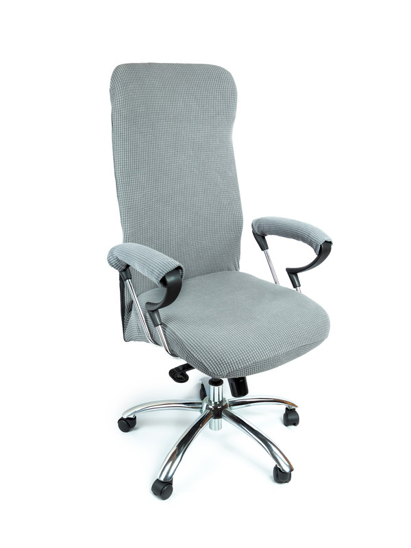 Чехол на стул, компьютерное кресло Crocus-Life A5-LightGray, размер L, цвет: светло-серый