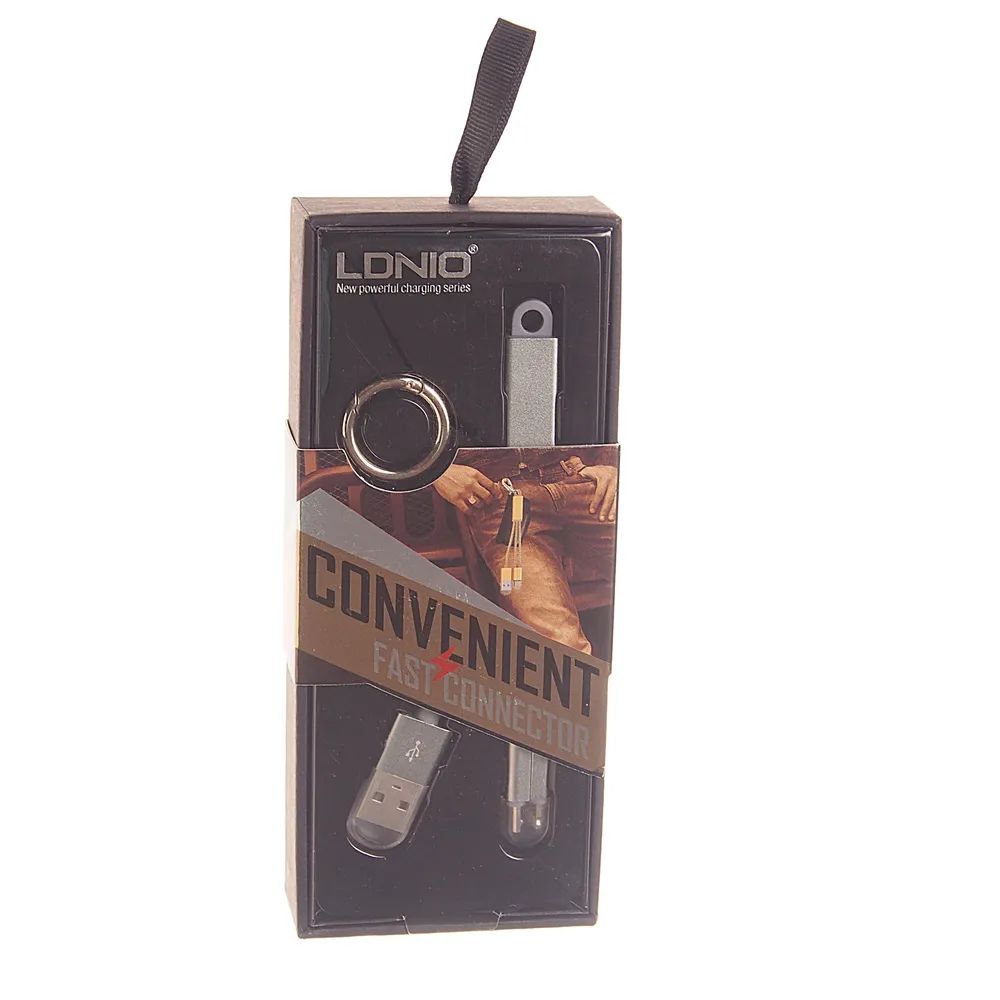 Кабель LDNIO LC-89SV USB - Lightning/Micro USB iPhone (5-) брелок 0.13 м, серебристый