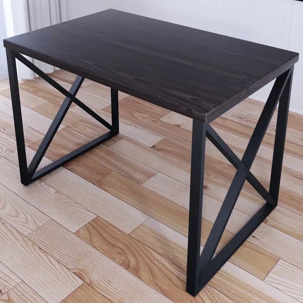 Стол кухонный Solarius Loft с крестообразными ножками 80x60х75, венге с черными ножками