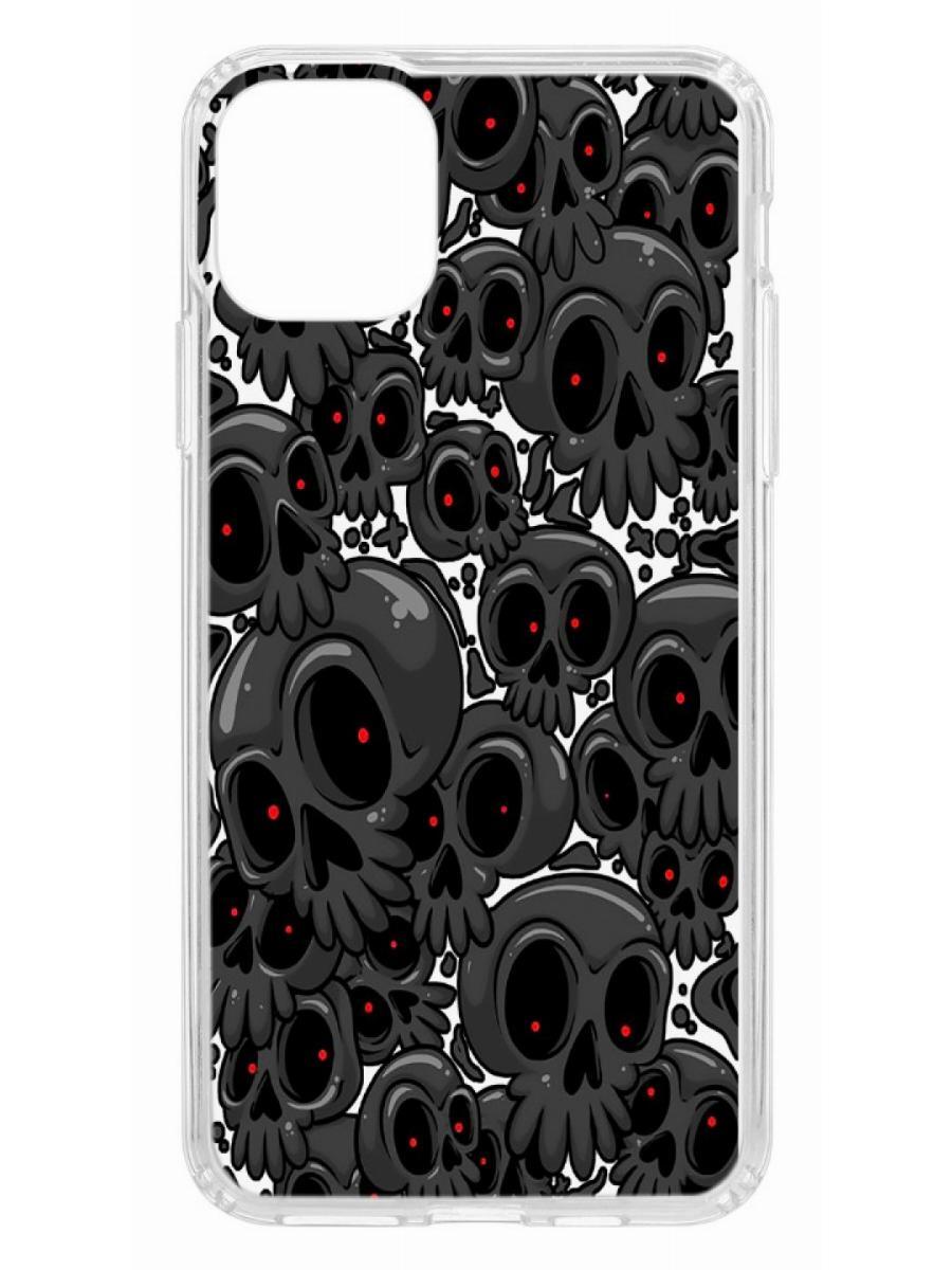 Чехол на Apple iPhone 11 Pro Max Kruche Print Skull gray