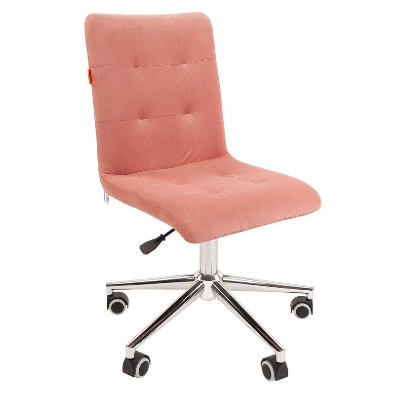 Компьютерное кресло Chairman 030 хром, без подлокотников, ткань розовый