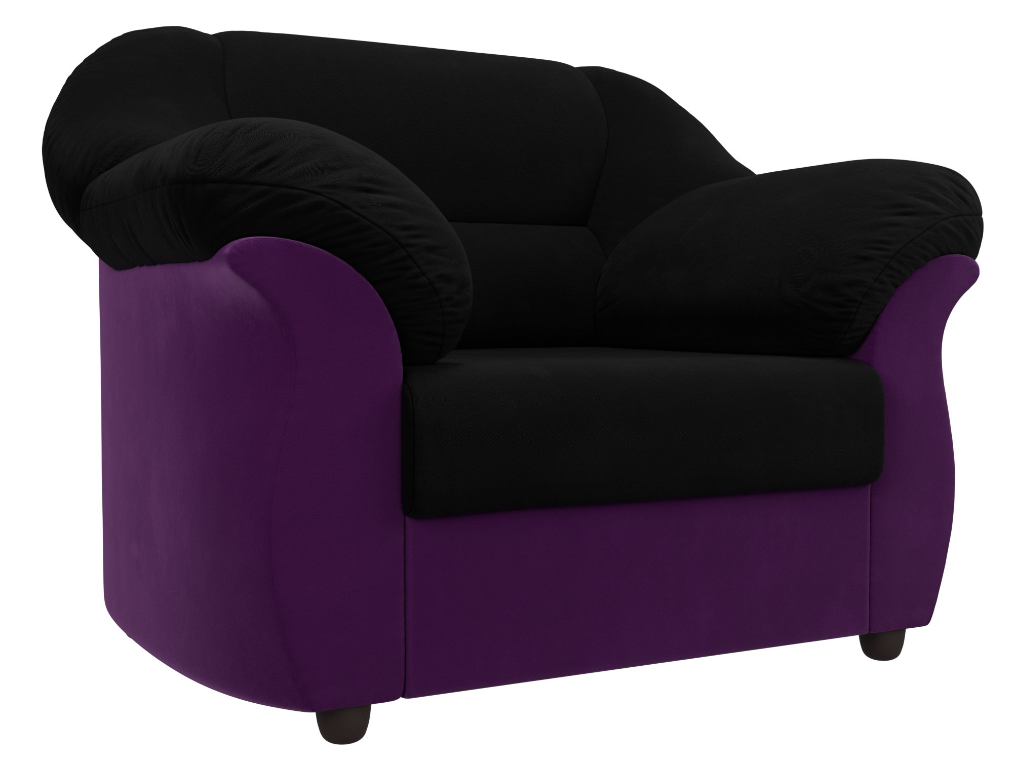 Кресло Карнелла микровельвет черный/фиолетовый