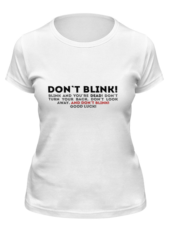 Футболка женская Printio Don't blink белая 2XL