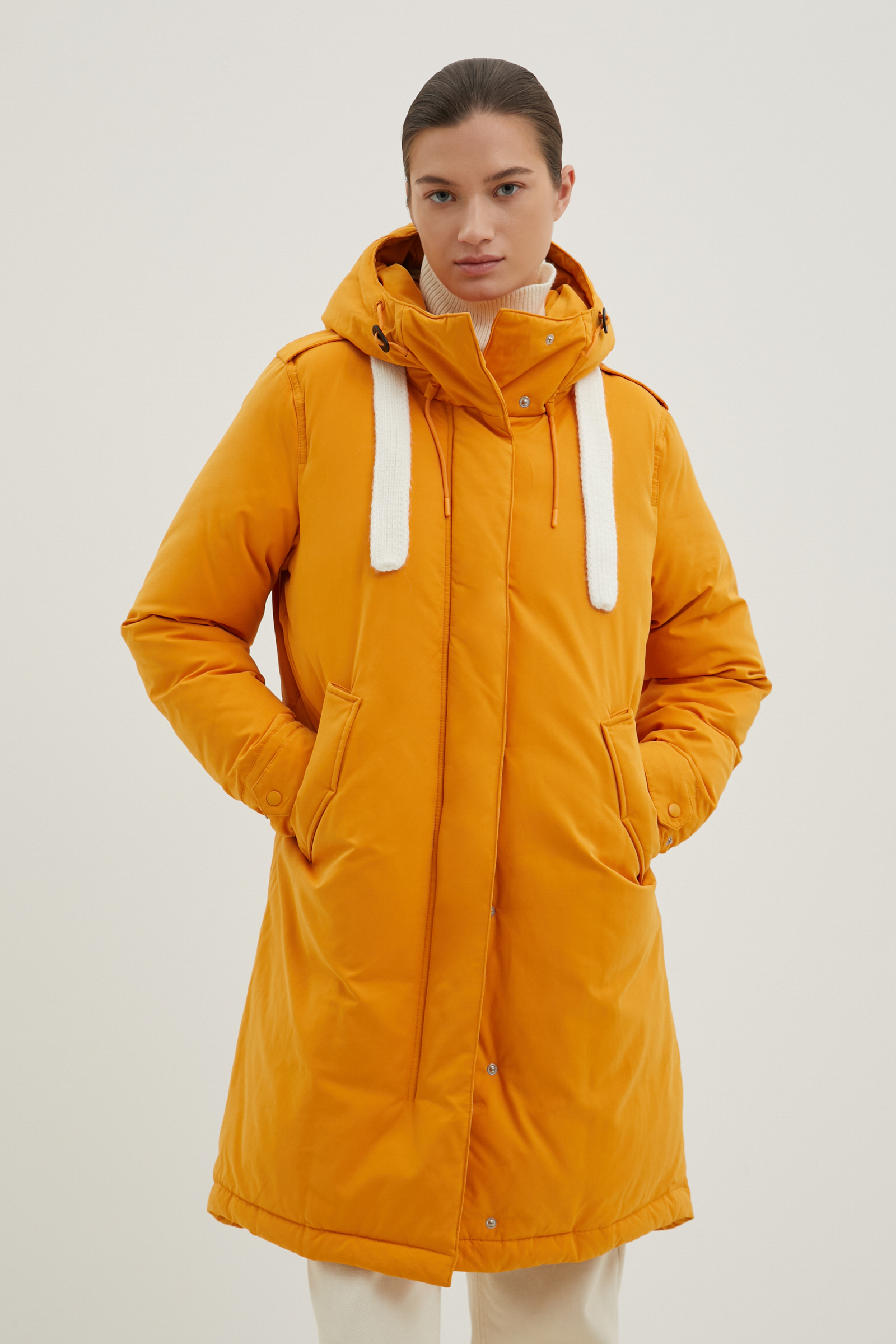 Пуховик-пальто женский Finn-Flare FWD11021 оранжевый S