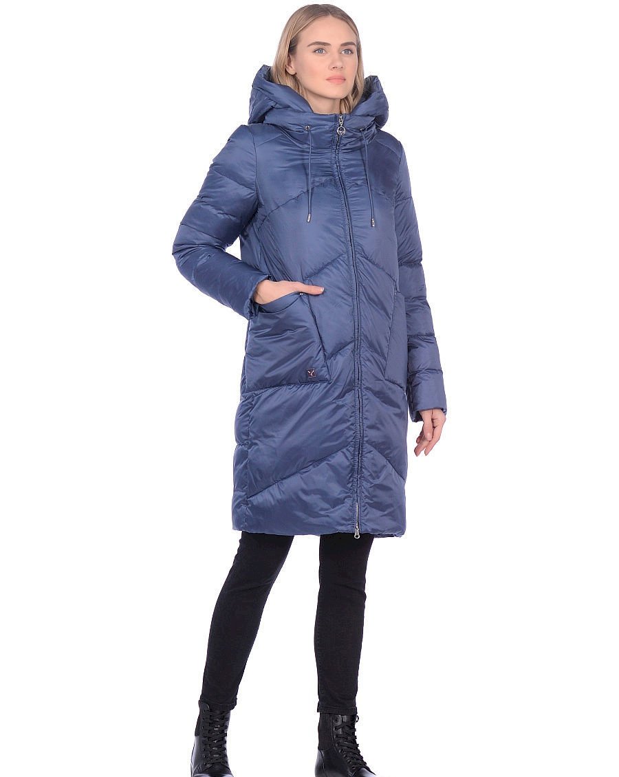 Пальто женское Avi A-70036-34 синее 38 EU