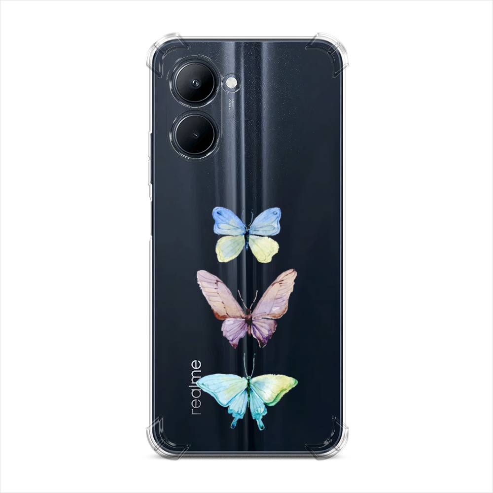 Чехол Awog на Realme C33 "Акварельные бабочки"