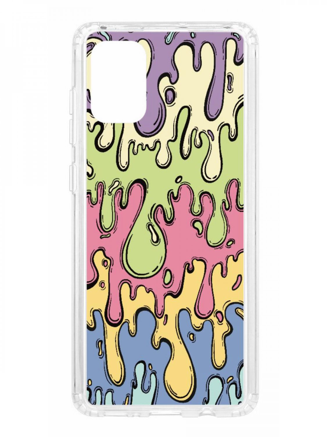 Противоударный чехол для Samsung Galaxy A71 Kruche Print прозрачный с рисунком