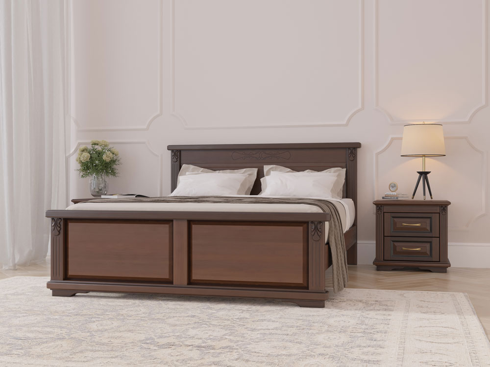 Кровать Дримлайн Палермо ясень-венге с серебряной патиной 90х190
