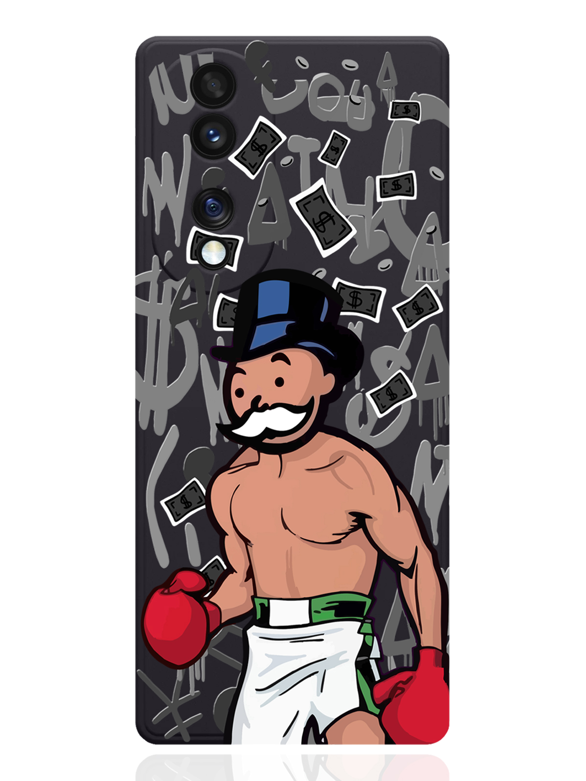 Чехол MustHaveCase для Honor 70 Monopoly Boxing Монополия Боксер черный