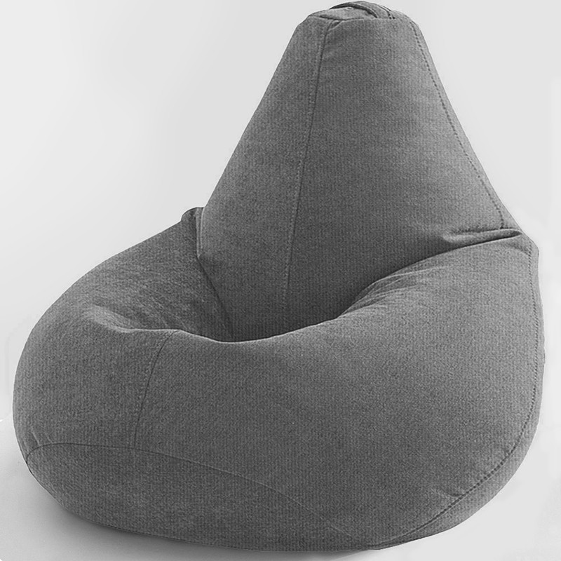 Кресло-мешок груша XXXXL Комфорт, велюр, серый