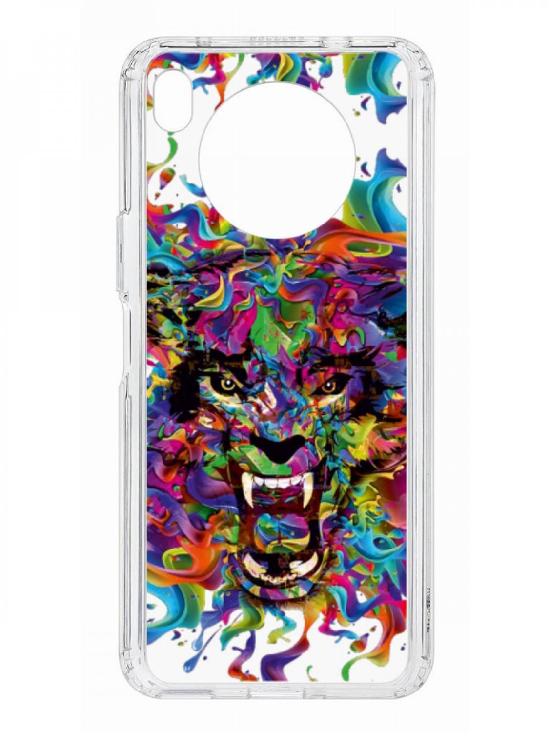 Противоударный чехол для Huawei Nova 8i Kruche Print Colored beast прозрачный с рисунком