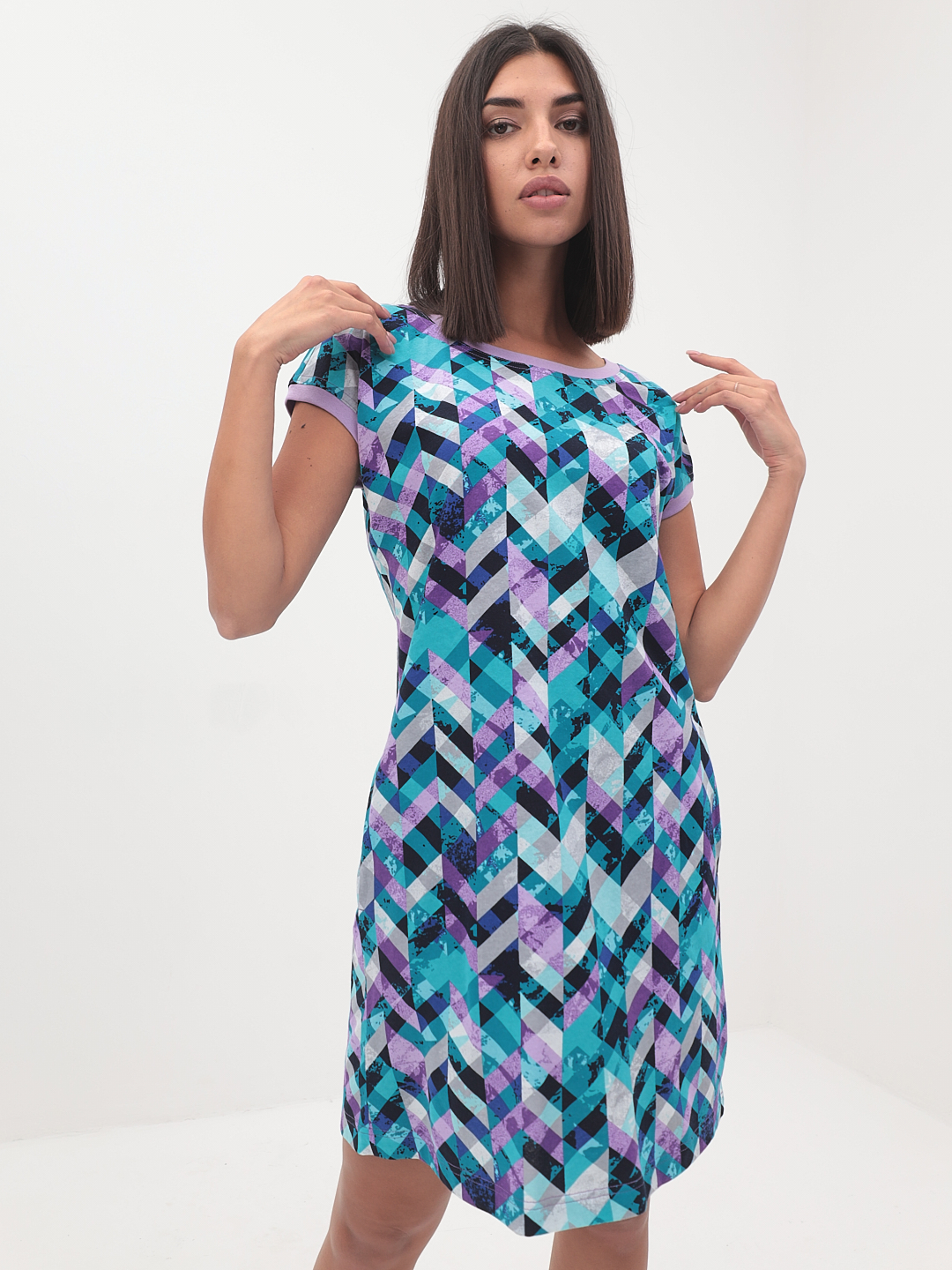 Платье домашнее женское MOM №1 MOM-0157 голубое XL