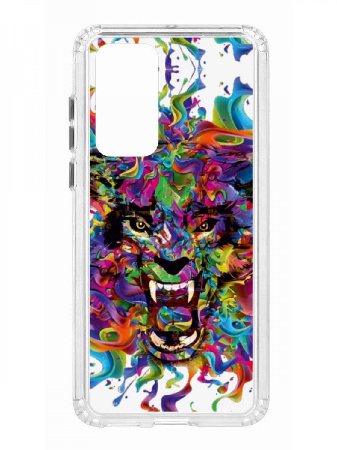 Противоударный чехол для Huawei P40 Kruche Print Colored beast прозрачный с рисунком