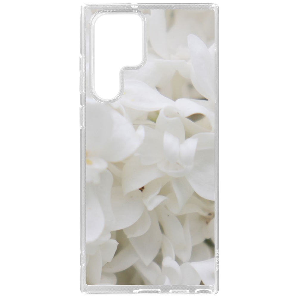 Чехол-накладка Krutoff Clear Case Белые лилии для Samsung Galaxy S22 Ultra