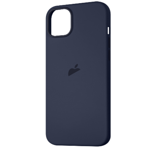 Чехол iPhone 14 Plus Silicon Case Midnight (MagSafe) c Logo, синий