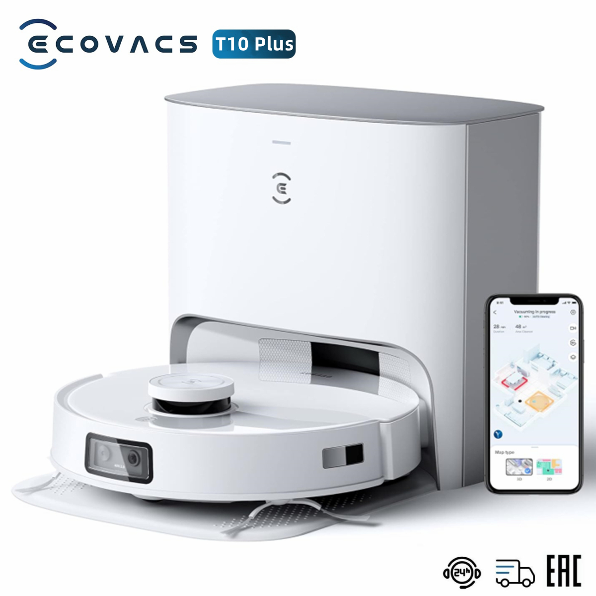 Робот-пылесос Ecovacs T10 Plus белый