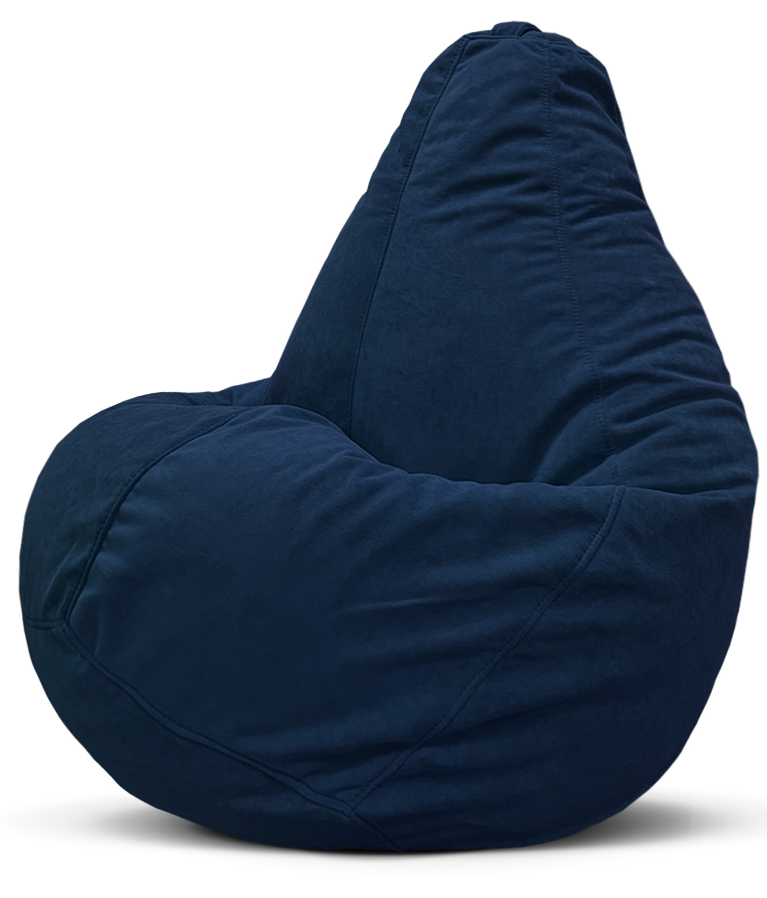 Кресло-мешок PUFLOVE пуфик груша, размер XXXXL, синий велюр