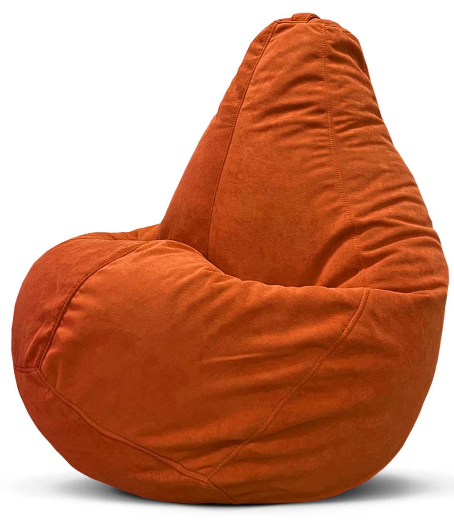 Кресло-мешок PUFLOVE пуфик груша, размер XXXXL, оранжевый велюр