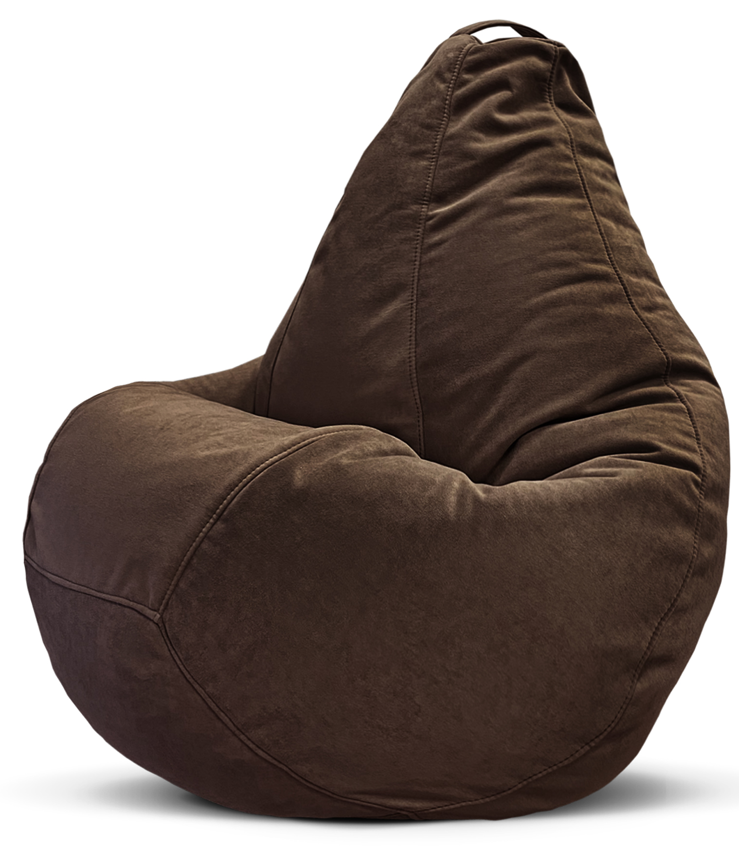 Кресло-мешок PUFLOVE пуфик груша, размер XXXXL, коричневый велюр