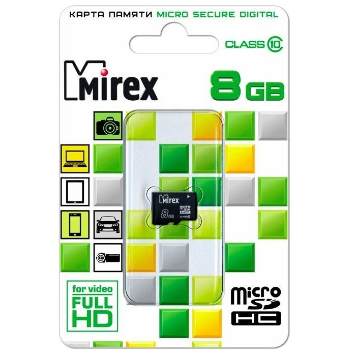 Карта памяти MIREX Micro SDHC 8GB