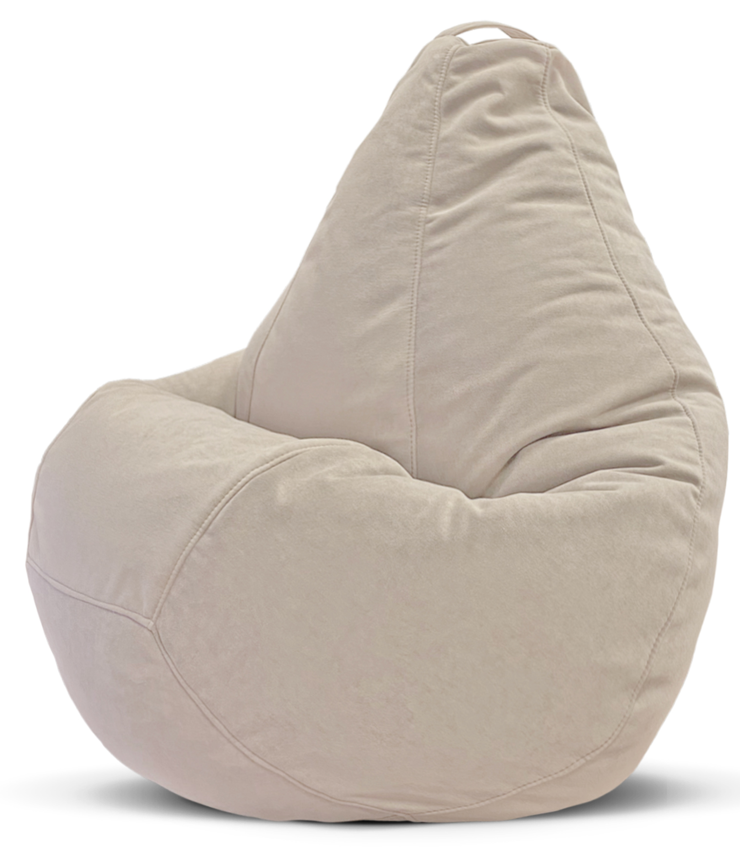 Кресло-мешок PUFLOVE пуфик груша, размер XXXL, светло-бежевый велюр