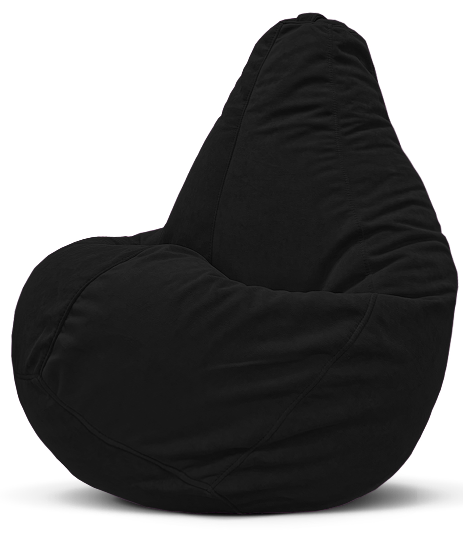 Кресло-мешок PUFLOVE пуфик груша, размер XXXL, темно-серый велюр