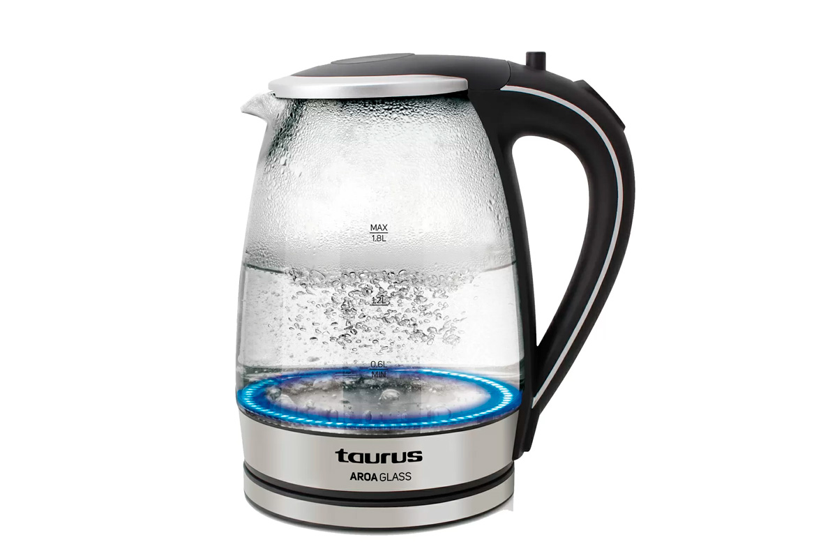 Чайник электрический Taurus Aroa Glass 1.8 л серый, черный