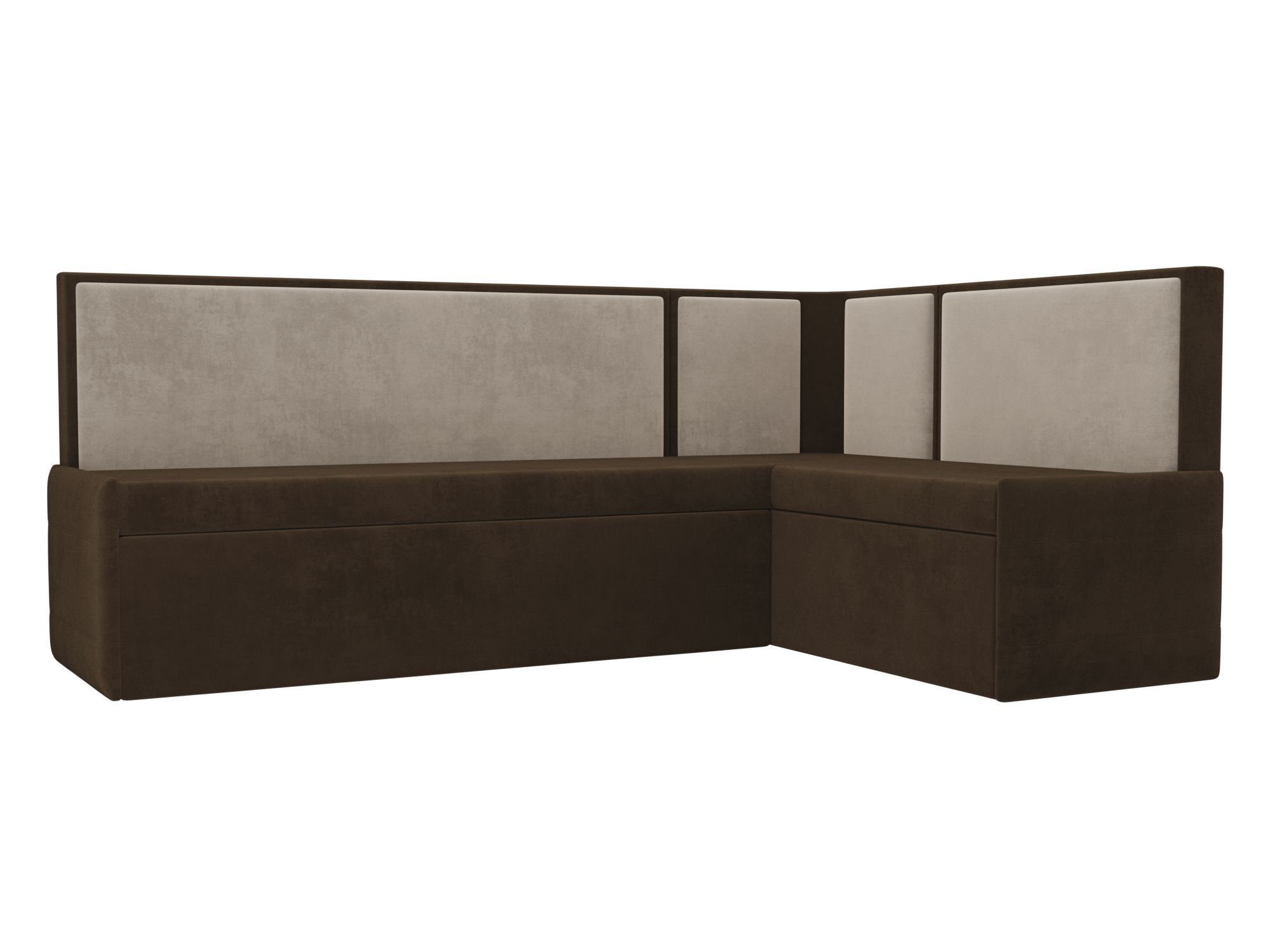Кухонный угловой диван Лига Диванов Кристина левый угол 191х130х85 см, коричневый\бежевый