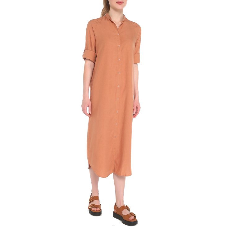 Платье женское Maison David MLY2117-1 коричневое S
