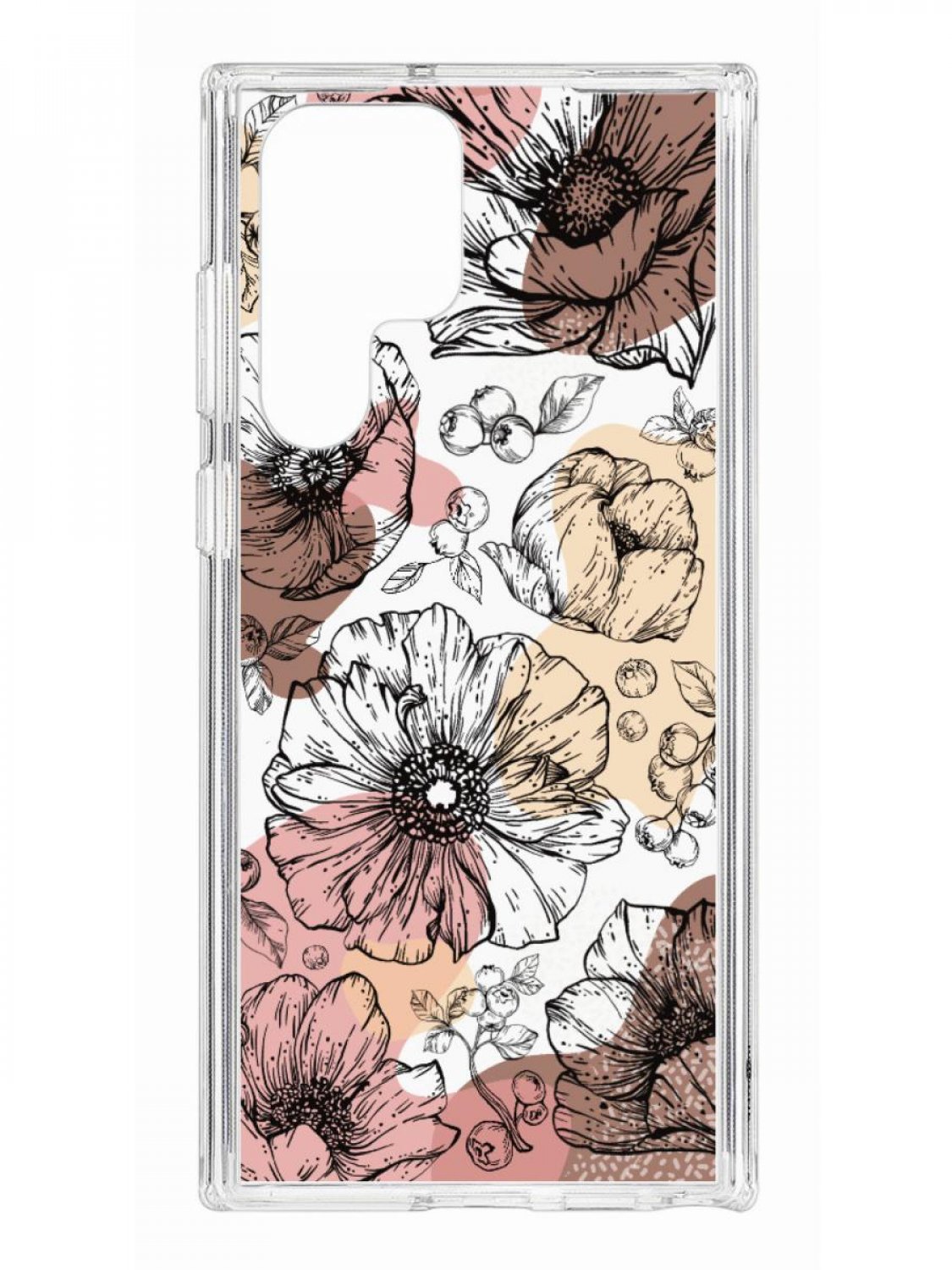 Противоударный чехол для Samsung Galaxy S22 Ultra Kruche Print Ягоды и Цветы с рисунком