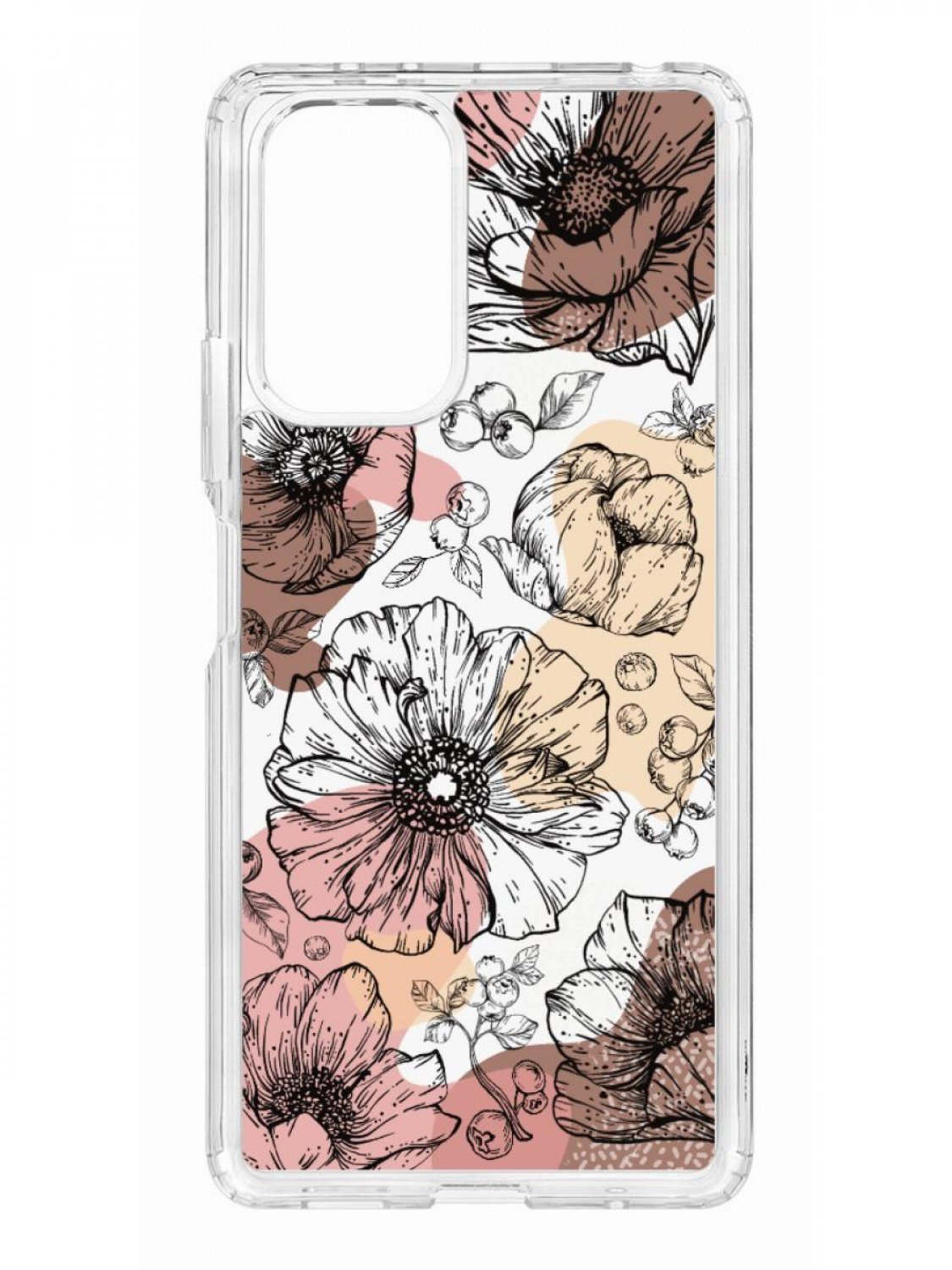 Противоударный чехол для Xiaomi Redmi Note 10 Pro Kruche Print Ягоды и Цветы с рисунком