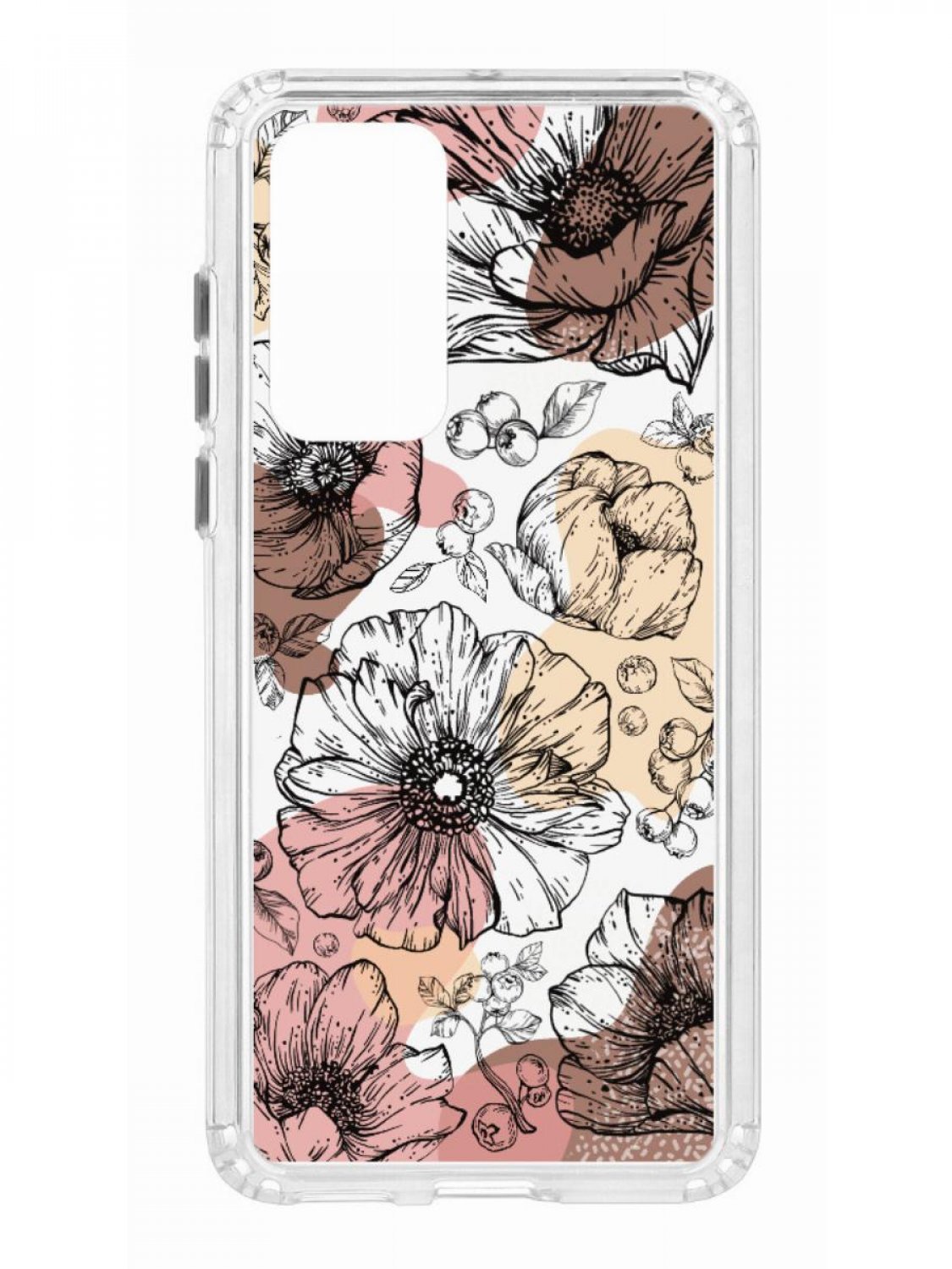 Противоударный чехол для Huawei P40 Kruche Print Ягоды и Цветы прозрачный с рисунком