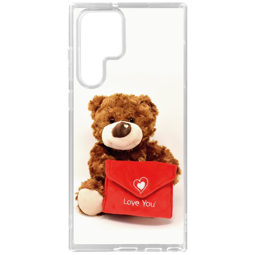 Чехол-накладка Krutoff Clear Case Медвежонок тебя любит для Samsung Galaxy S22 Ultra