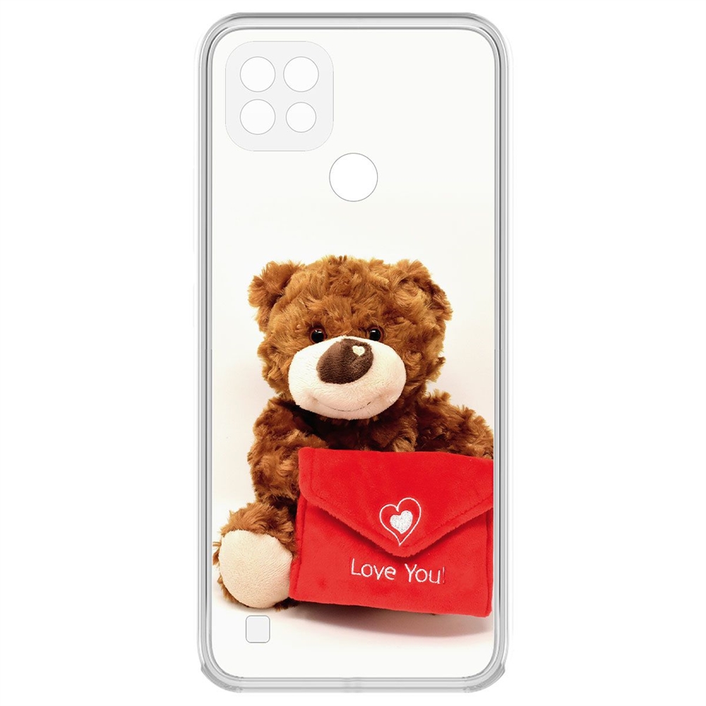 Чехол-накладка Krutoff Clear Case Медвежонок тебя любит для Realme C21
