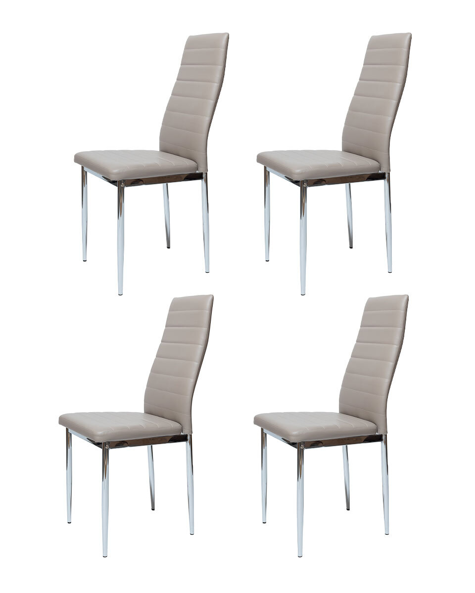 Комплект стульев 4 шт. La Room F 261-3 F 261-3 dark-beig 4, хром/бежевый