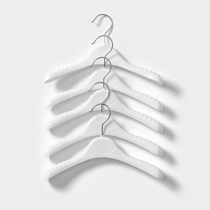 Плечики-вешалки для одежды 9789574, 3519,5 см, набор 5 шт, белый