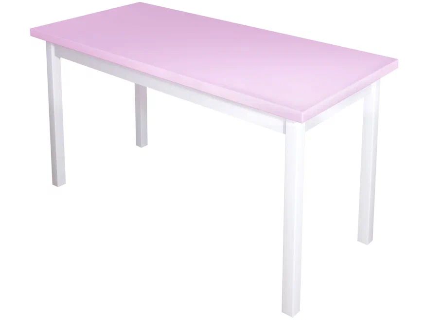 Стол кухонный Solarius Классика дерево 130х70х75, розовый с белыми ножками