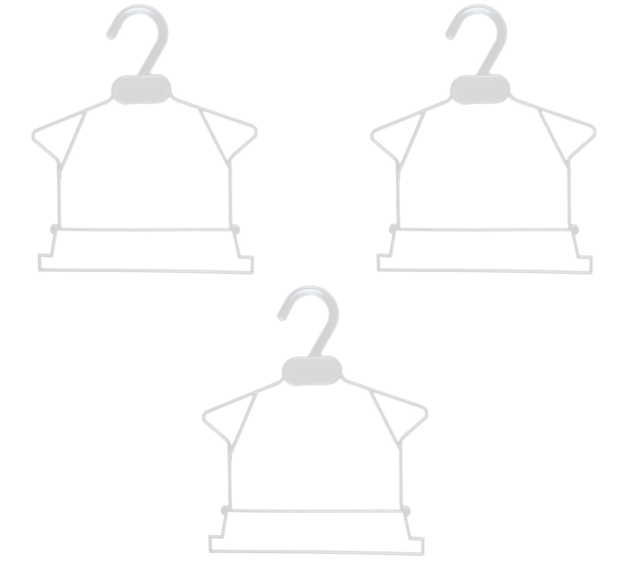 Вешалка для детской одежды Valexa ВС-15 220мм х 4мм, белая, набор 3 шт