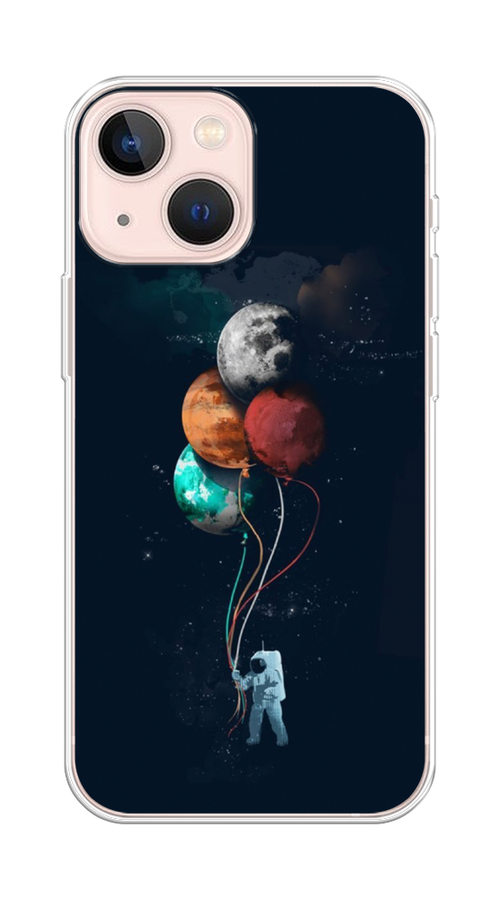 Чехол на Apple iPhone 13 mini "Космонавт с шариками"