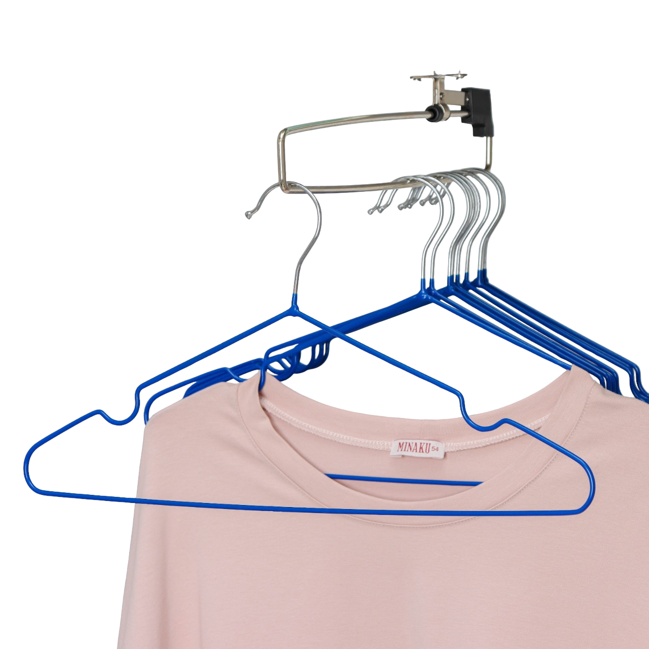 Плечики для одежды Доляна, размер 40-44, антискользящее покрытие, цвет синий, (10шт.)