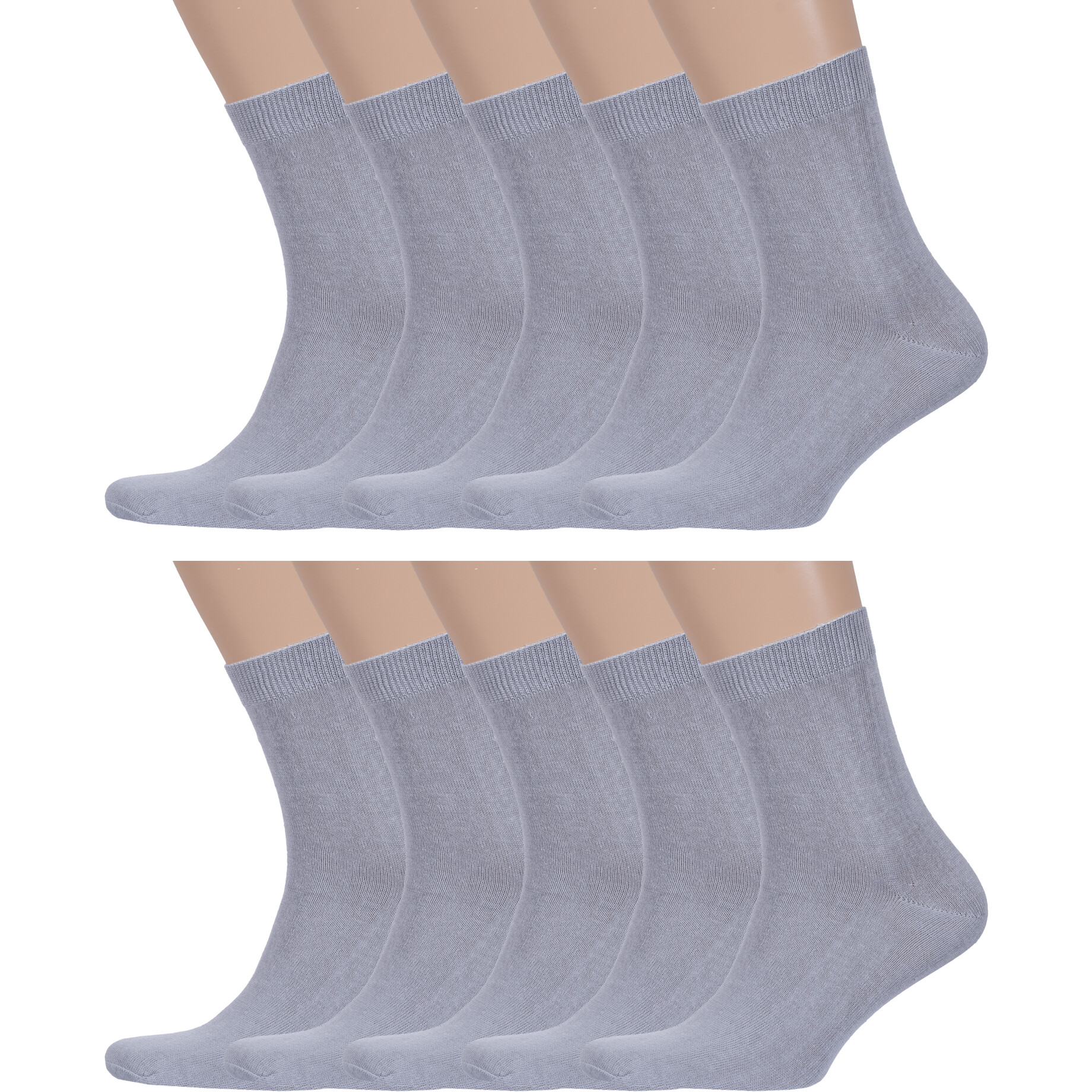 Комплект носков мужских Борисоглебский трикотаж 10-4С59 серых 31, 10 пар