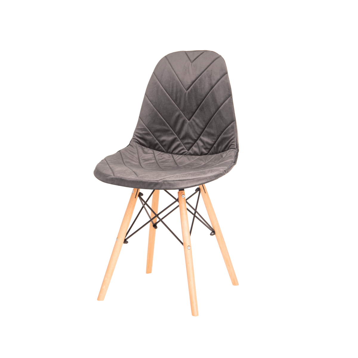 Чехол для стула в стиле Eames LuxAlto11444, Велюр Серый, 1 шт.
