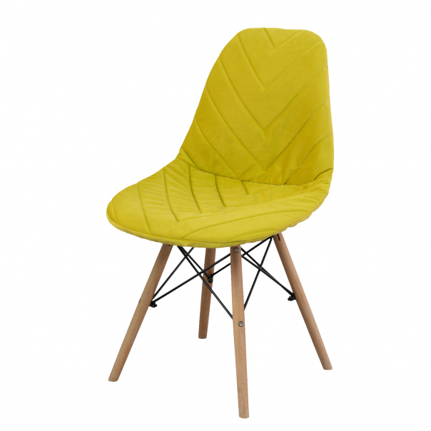 Чехол на стул Eames DSW из велюра CHIEDOCOVER, 40х46, елка, желтый