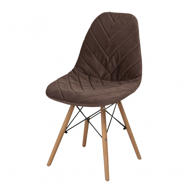 Чехол на стул Eames DSW из микровелюра CHIEDOCOVER, 40х46, елка, коричневый