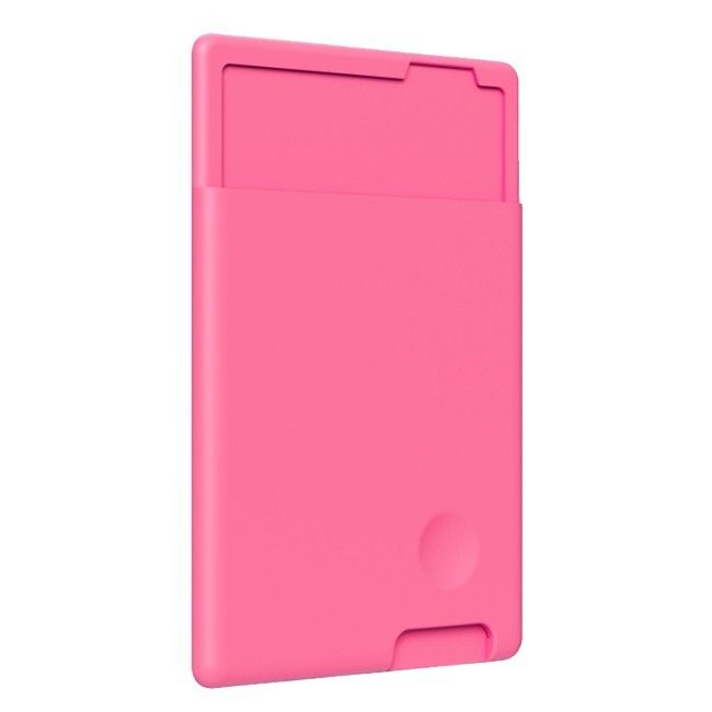 Картхолдер чехол бумажник силиконовый кошелек для карт для телефонов ярко-розовый