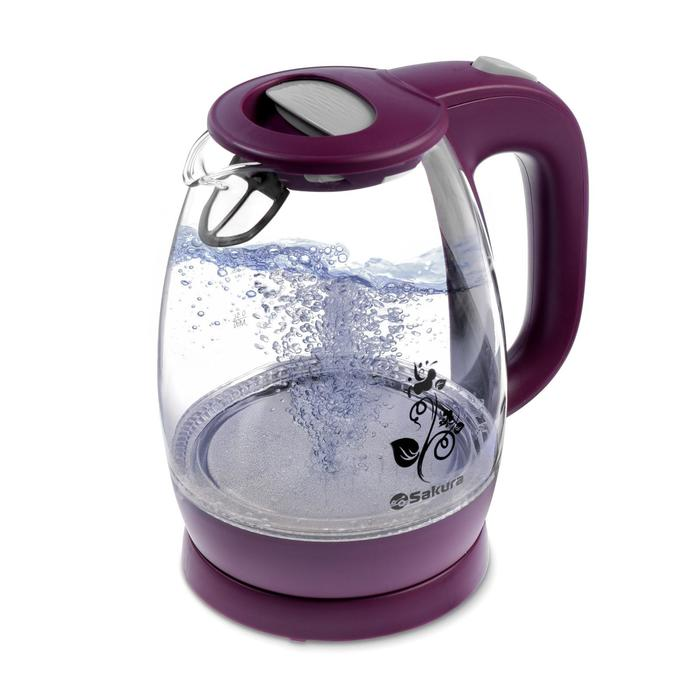 Чайник электрический SAKURA SA-2715V 1.7 л фиолетовый, прозрачный