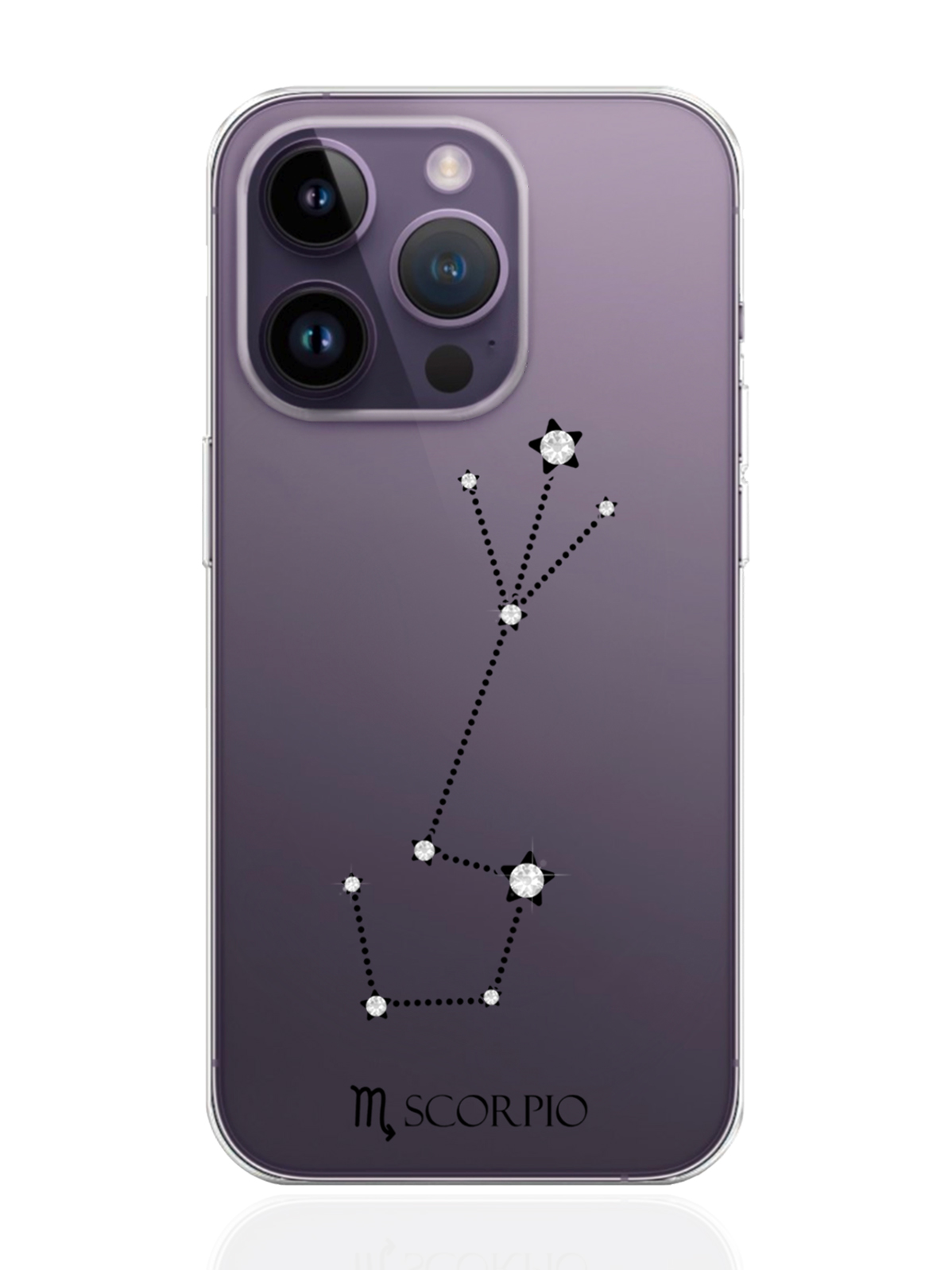 Чехол MustHaveCase для iPhone 14 Pro с инкрустацией кристаллами Lux Скорпион Scorpio