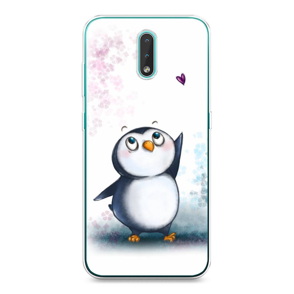 Чехол Awog на Nokia 2.3 / Нокиа 2.3 "Пингвин и сердечко"